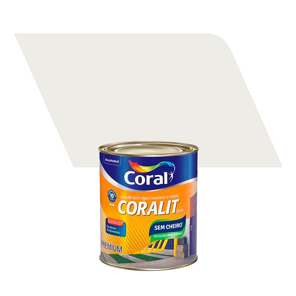 Tinta Esmalte Sintético Brilhante Premium Coralit Branco Gelo 0,9L ...