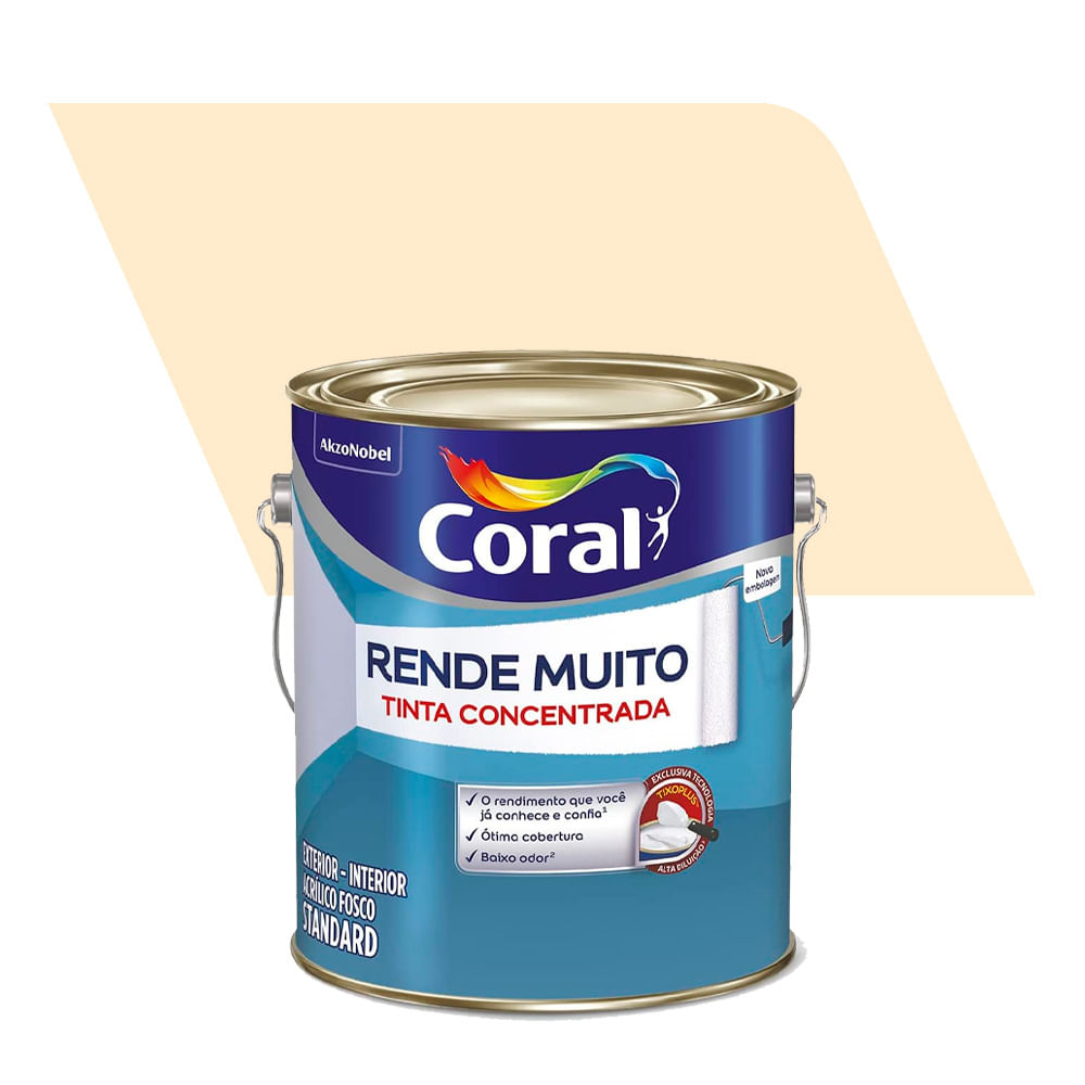 Tinta Acrílica Standard Fosco Rende Muito Areia 3,2L - Coral - Carajas