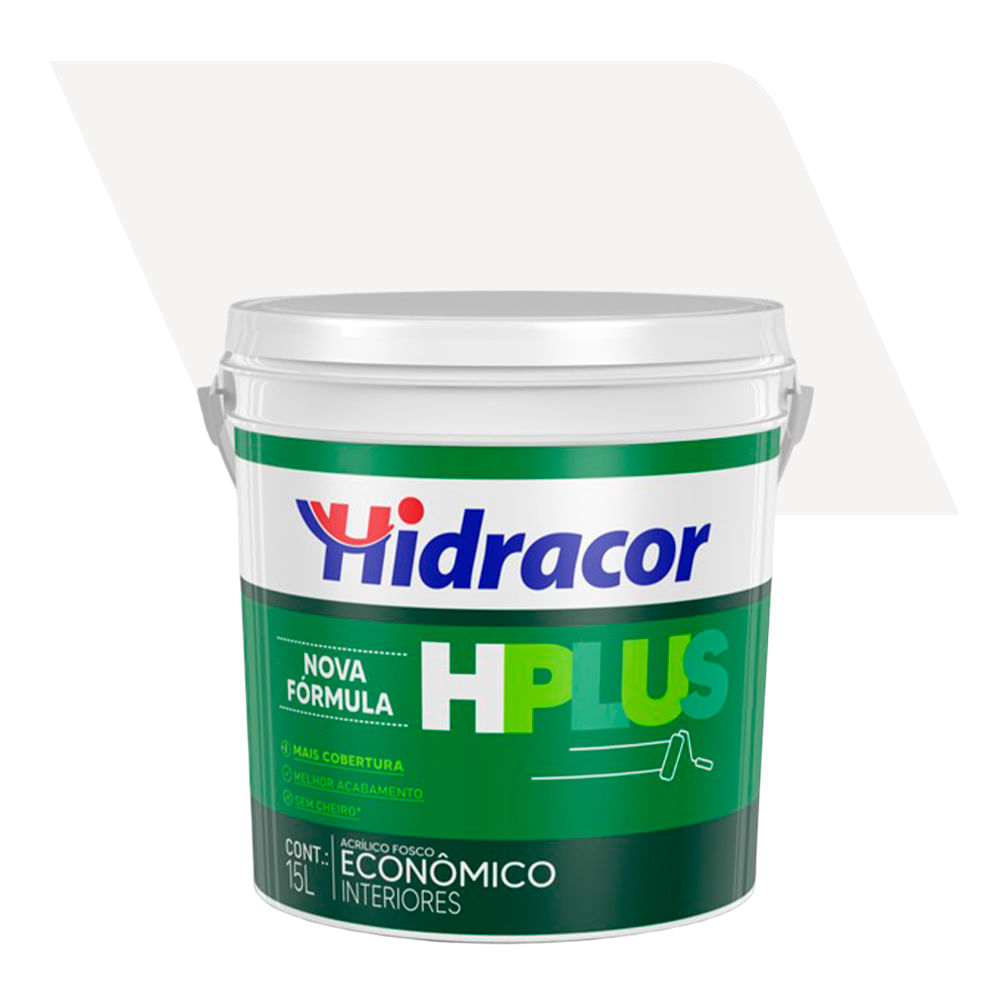 Tinta Acrílica Econômica Fosco Hplus Branco Neve 15L - Hidracor - Carajas